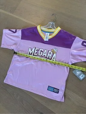 Disney | Tops | Walt Disney World Parks Megara Football Jersey Pink ...